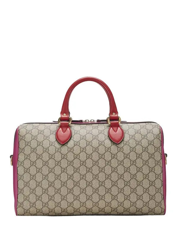 Gucci Gg Supreme Canvas Boston Handbag - Beige