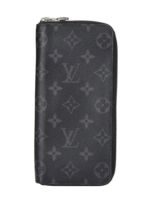 LOUIS VUITTON Monogram Eclipse World Tour Zippy Vertical Wallet - Black