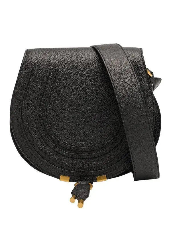 Chloé Marcie Leather Saddle Bag - Black