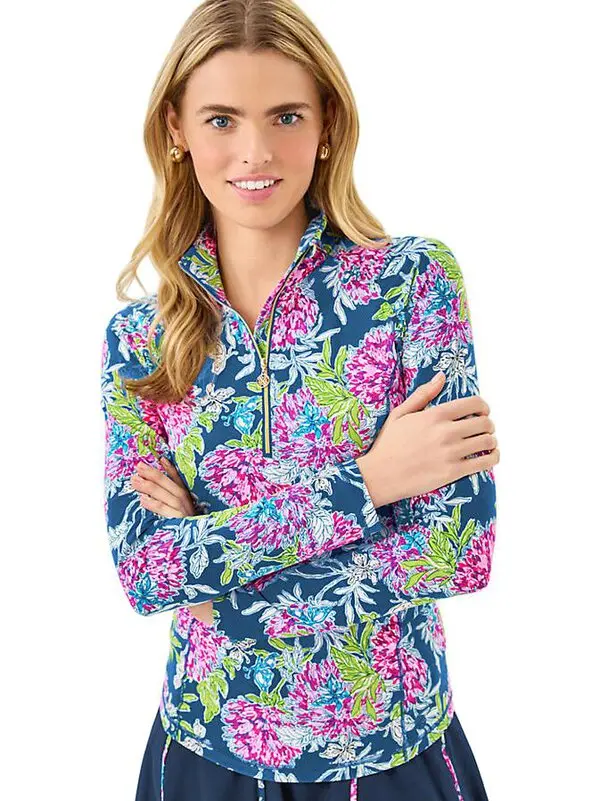 Lilly Pulitzer Upf 50+ Luxletic Justine Pullover - Multi Dahlia Licious