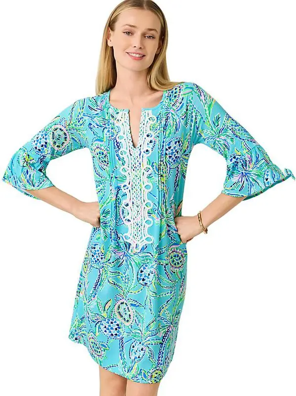 LILLY PULITZER Krysta Tunic Dress - Bermuda Blue Turtle Szn