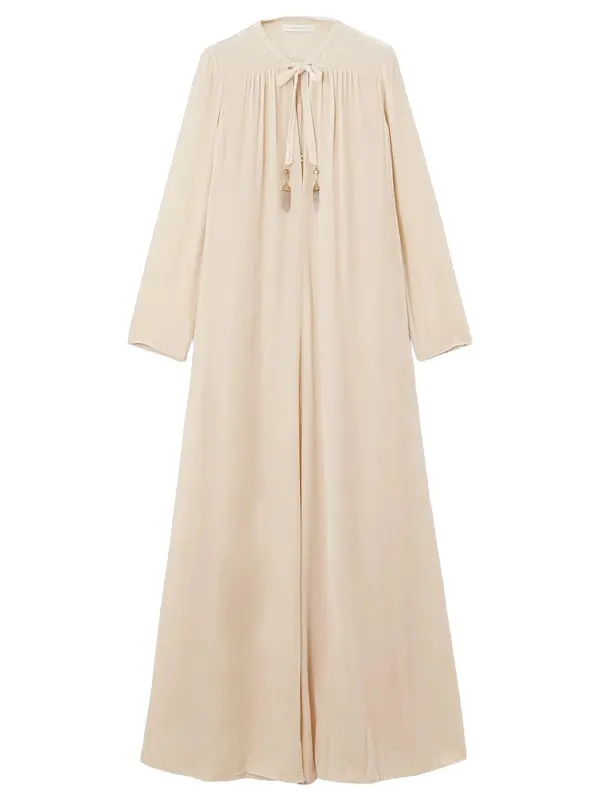 Zimmermann Lyrical Bead-embellished Velvet Maxi Dress - Cream