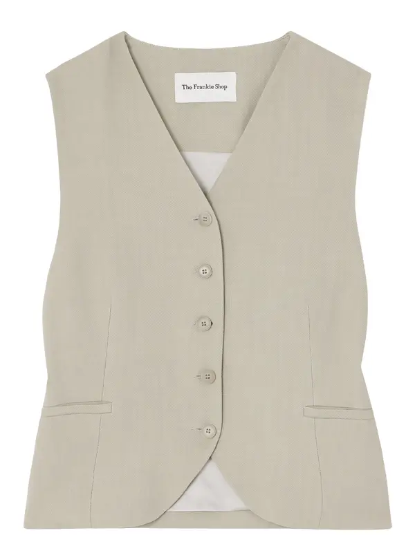 THE FRANKIE SHOP Chelsea Twill Waistcoat - Green