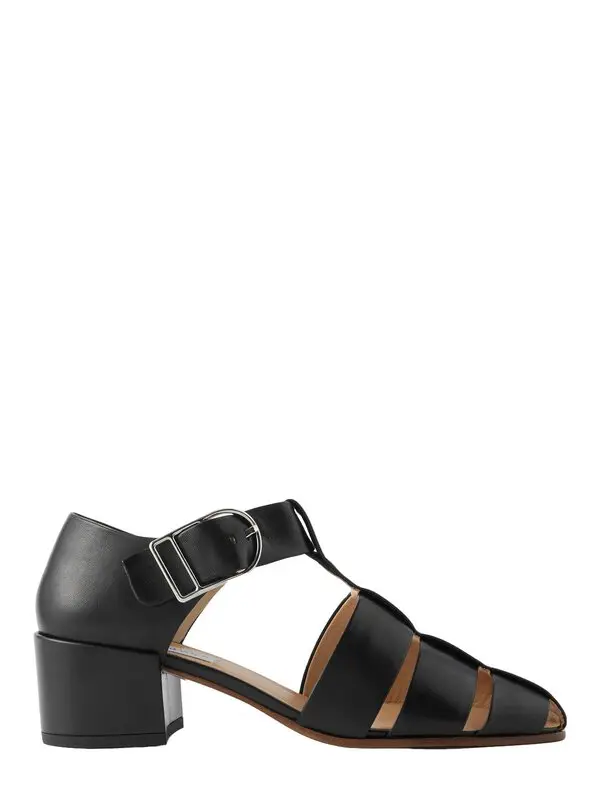Gabriela Hearst Lyle Cutout Leather Sandals - Black
