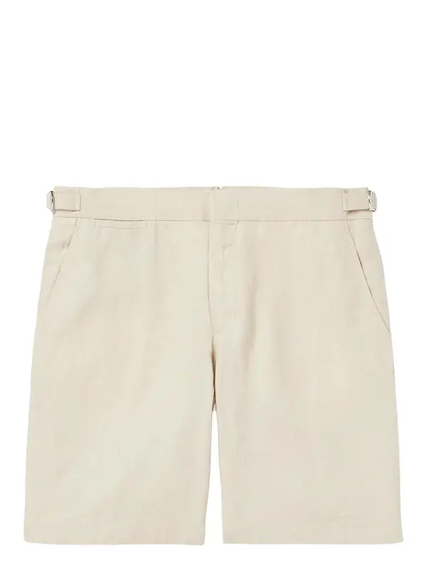 Orlebar Brown Norwich Straight-leg Linen Shorts - Neutrals