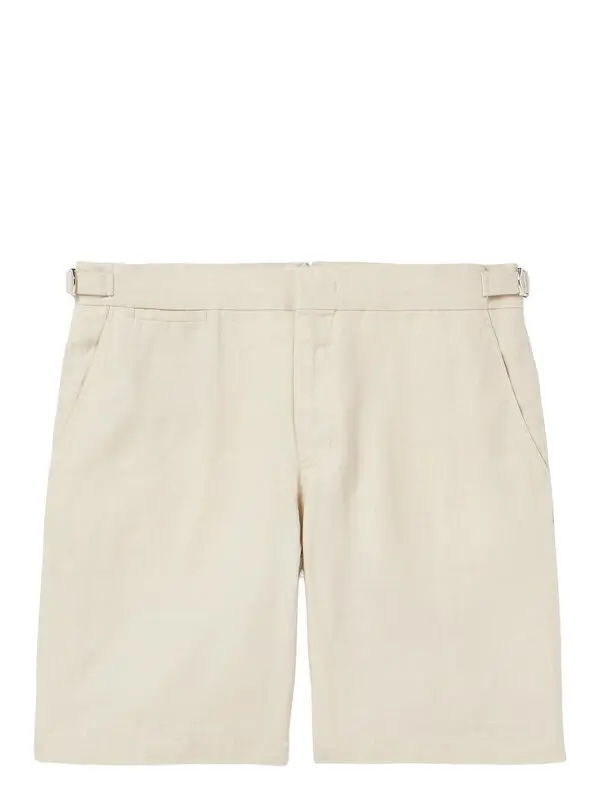 Orlebar Brown Norwich Straight-leg Linen Shorts - Neutrals