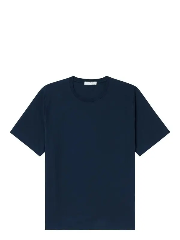 Mr P. Relaxed-fit Organic And Recycled Cotton-jersey T-shirt - Blue