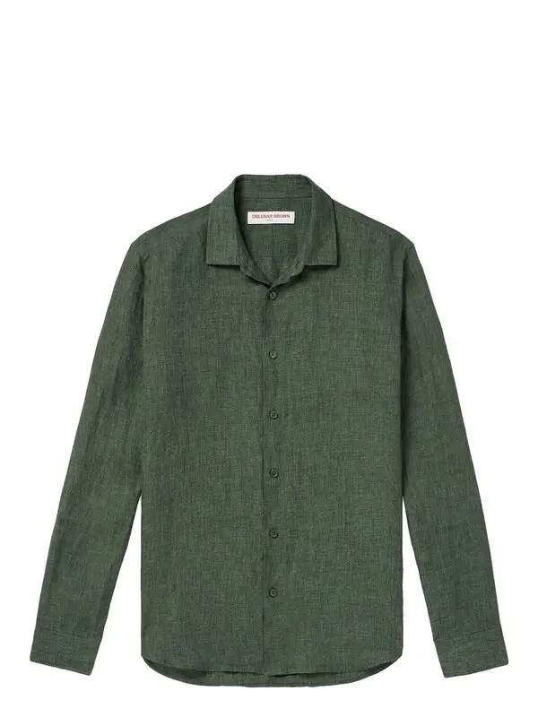 Orlebar Brown Giles Linen Shirt - Green
