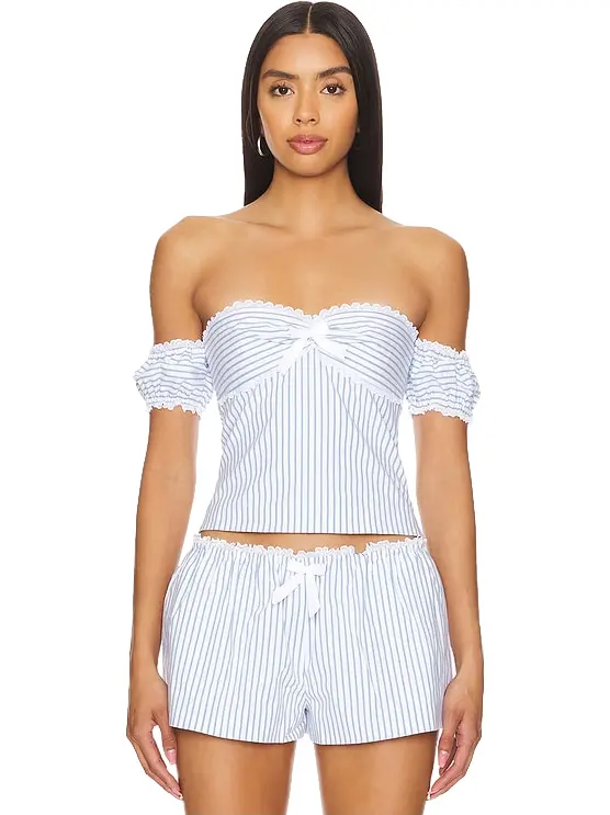 Majorelle Cynthia Top - Blue & White Stripe