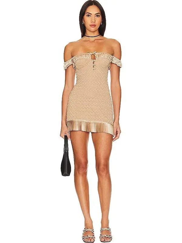 FAIT PAR FOUTCH Brielle Mini Dress - Brown Sugar