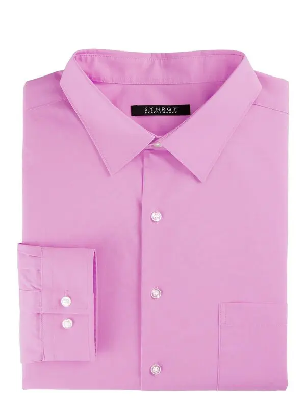 SYNRGY BY DXL Big & Tall Performance Solid Dress Shirt - Pastel Lav