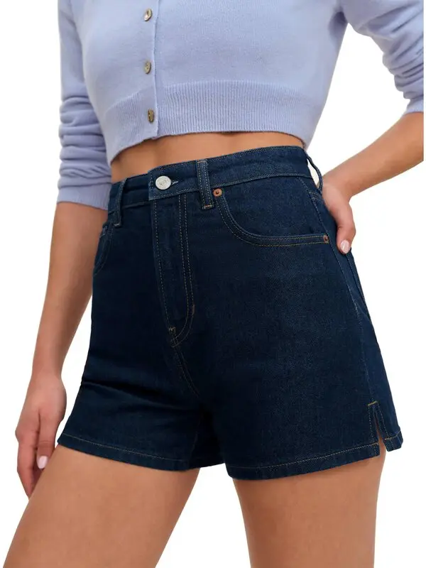 REFORMATION Norah Stretch High-rise Denim Shorts - Blue