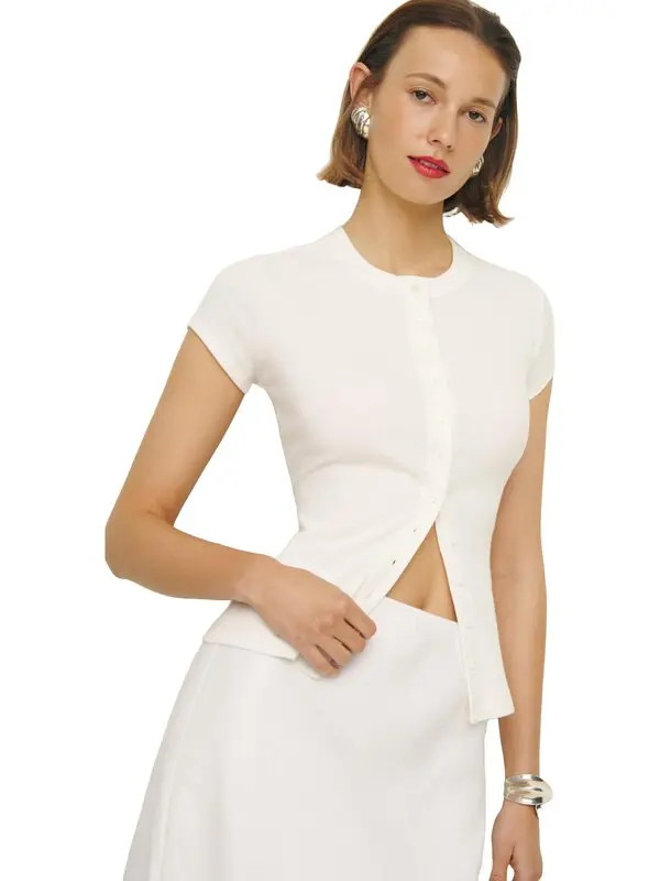 REFORMATION Raelynn Knit Top - Ivory