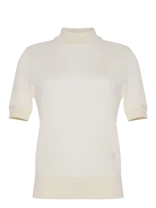 Adam Lippes Mock-neck Cashmere Top - Neutrals