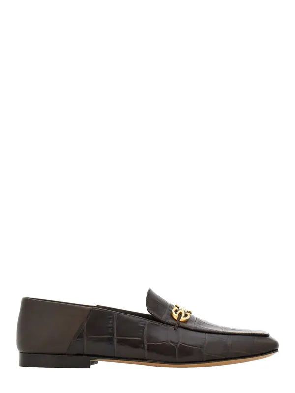 FERRAGAMO Gancini Leather Loafers - Brown