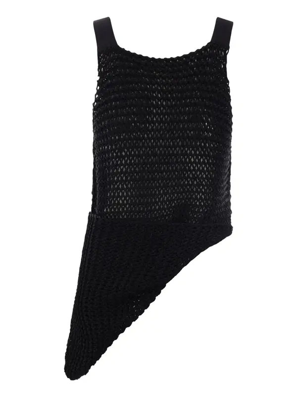 QUIRA Asymmetric Knitted Vest - Black