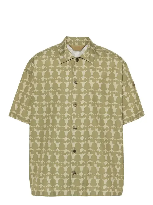 Moncler Logo-print Cotton Shirt - Green