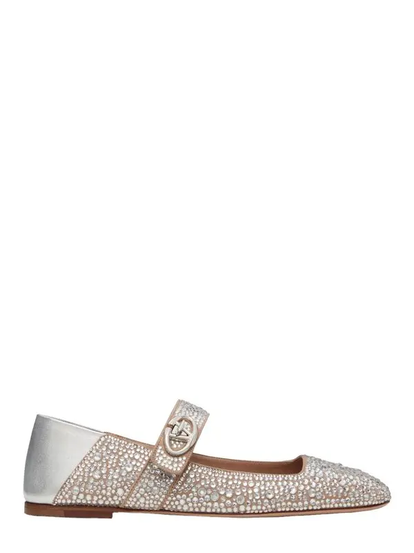 Valentino Garavani Vlogo Leather Ballet Flats - Neutrals