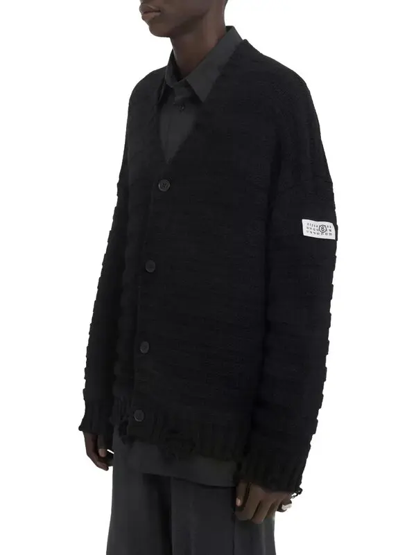 MAISON MARGIELA V-neck Knitted Cardigan - Black