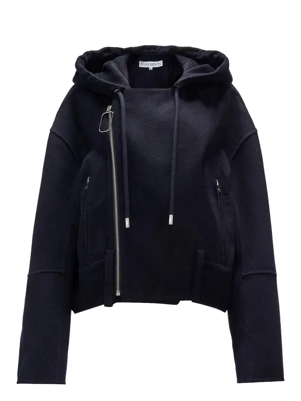 JW Anderson Hooded Wool Jacket - Blue