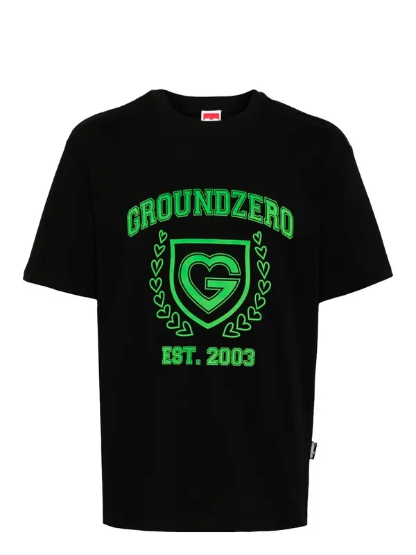 GROUND ZERO Logo-print T-shirt - Black