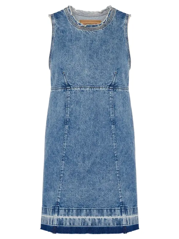 Moschino Appliquéd Denim Minidress - Blue