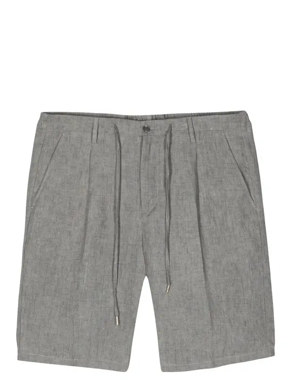 BRIGLIA 1949 Mélange-effect Linen Bermuda Shorts - Grey