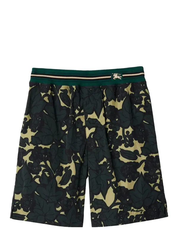 Burberry Floral-print Bermuda Shorts - Black