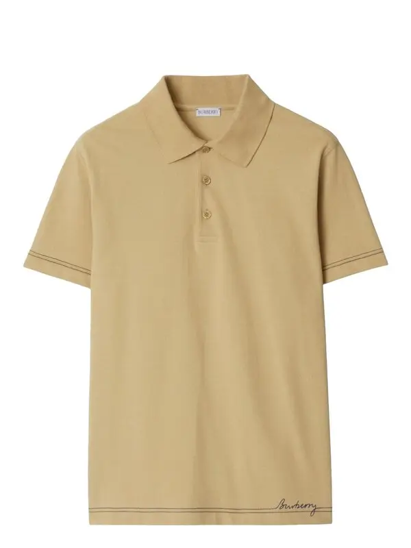 Burberry Logo-embroidered Polo Shirt - Neutrals