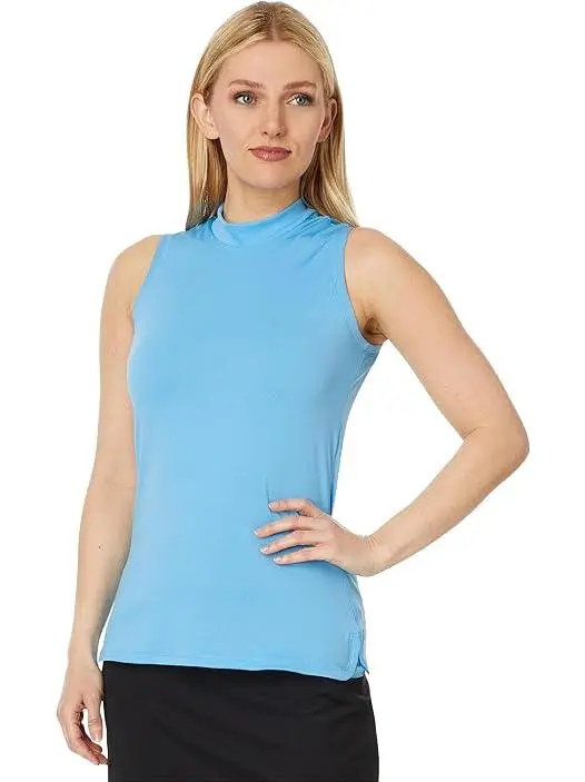 Adidas Ultimate365 Mock Sleeveless Polo - Blue