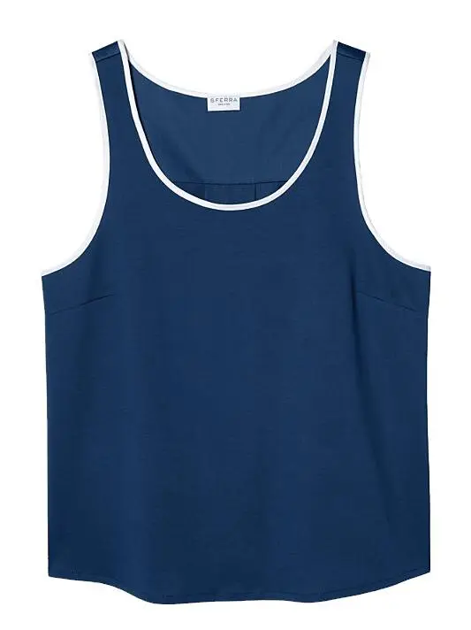 SFERRA Caricia Swing Tank Top - Navy/white