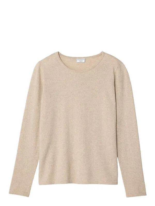 SFERRA Intimita Cashmere Long Sleeve Top - Tan
