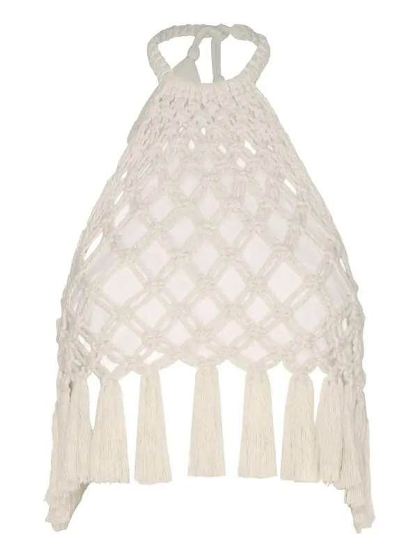 ANDRES OTALORA A-mar Handmade Macrame Top - Ivory