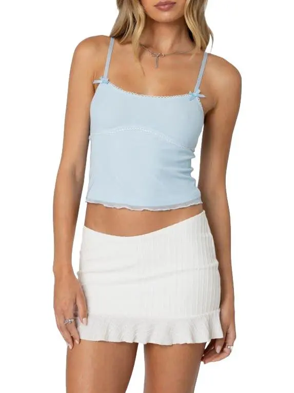 EDIKTED Bethany Stretch Mesh Camisole - Light Blue