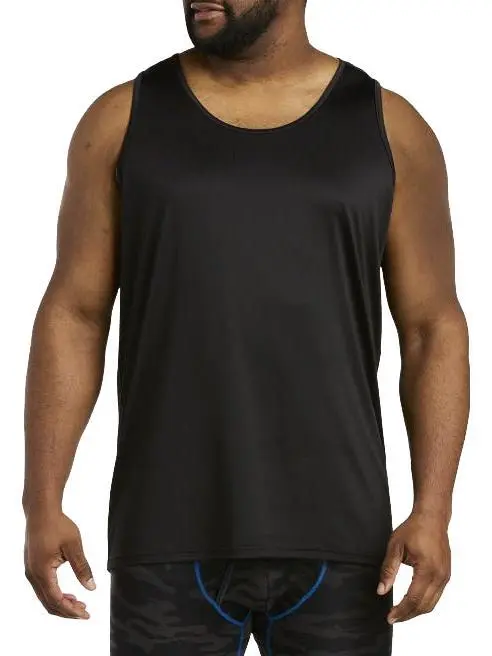 HARBOR BAY BY DXL Moisture-wicking Stretch Tank Top - Black