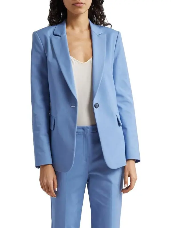 Emporio Armani Cotton Couture One-button Blazer - Solid Light Blue