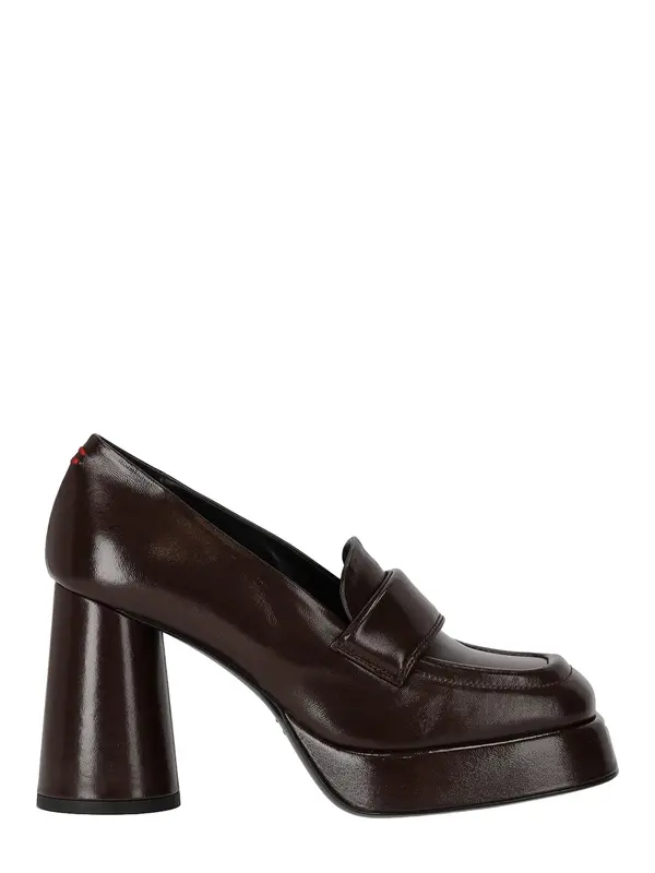 HALMANERA Glaze Heeled Loafer - Brown