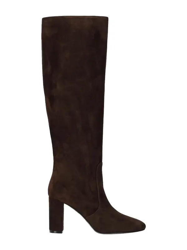 VIA ROMA 15 Suede Heeled Boots - Brown