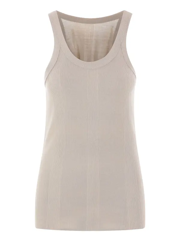 QUIRA Ribbed-knit Tank Top - Neutrals