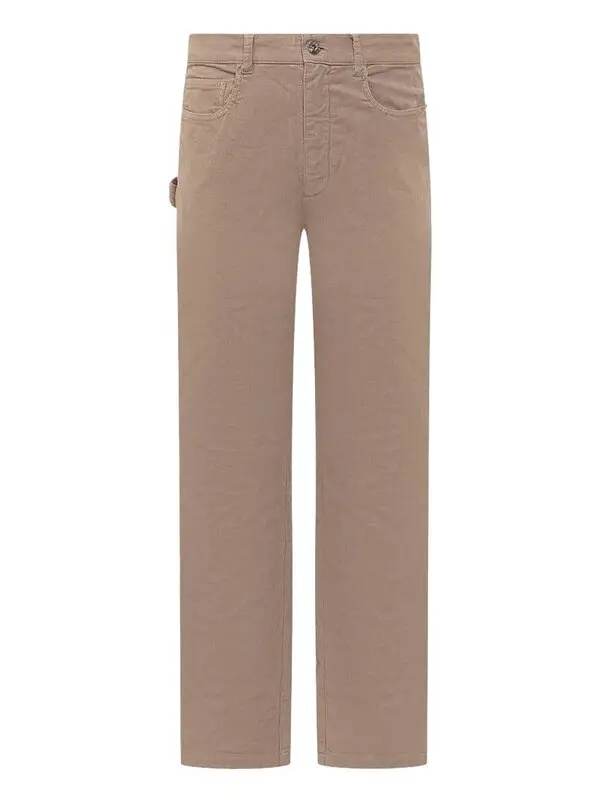 JW Anderson Ribbed Straight-leg Velvet Pants - Brown