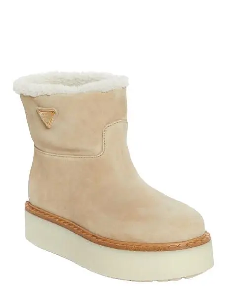 Prada Evolve Genuine Shearling Bootie - Ecru