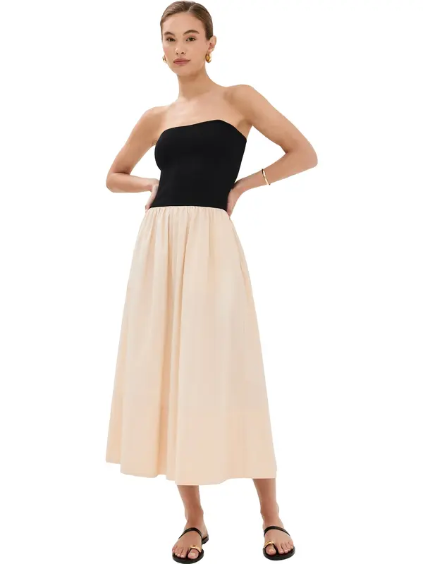PISTOLA Mavo Strapless Midi Dress - Pepper And Salt