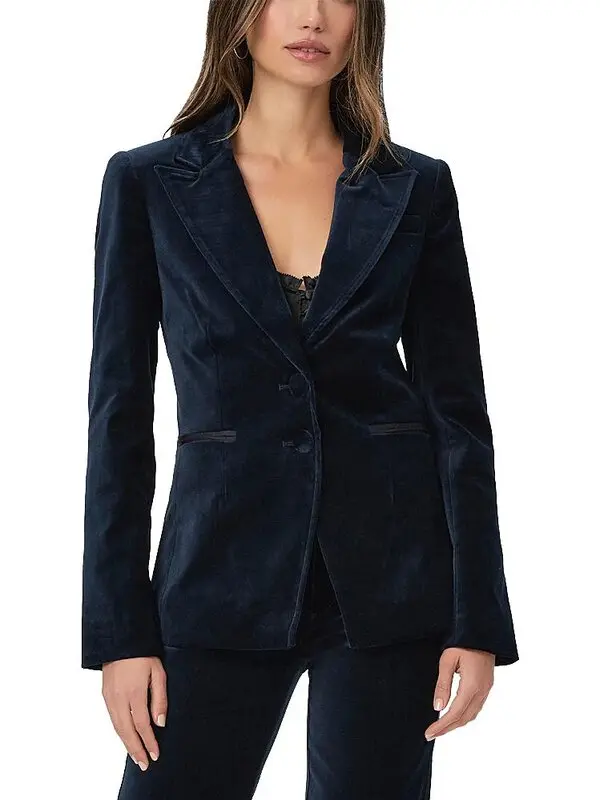Paige Velvet Chelsee Blazer - Deep Navy