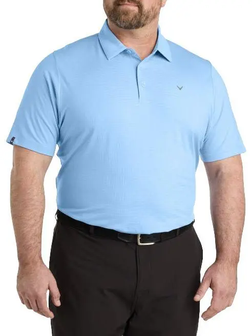 CALLAWAY Big & Tall Classic Jacquard Golf Polo Shirt - Arctic Paradise