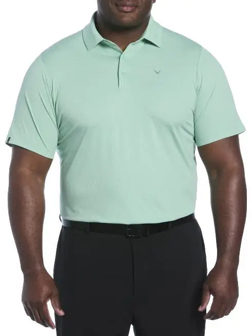 CALLAWAY Big & Tall Classic Jacquard Golf Polo Shirt - Neptune Green