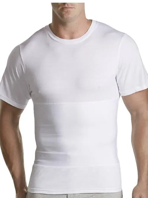 HARBOR BAY BY DXL Shapewear Crewneck T-shirt - White