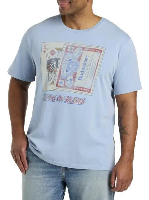 Lucky Brand King Of Beers Graphic Tee - Blue Fog