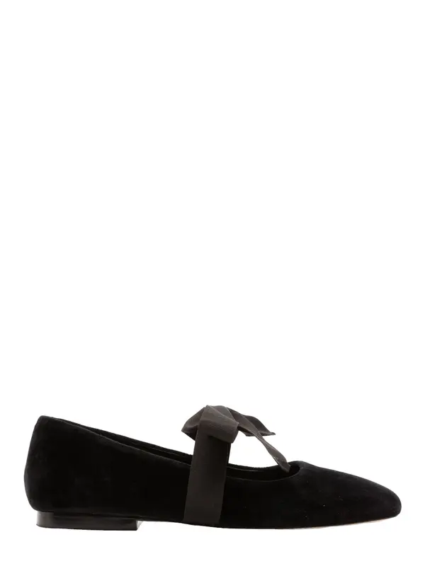 STUDIO CHOFAKIAN Velvet Ballerina Shoes - Black