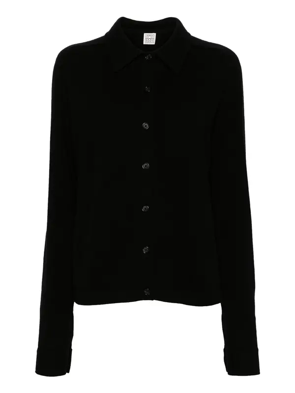 TOTEME Shirt-collar Cashmere Cardigan - Black