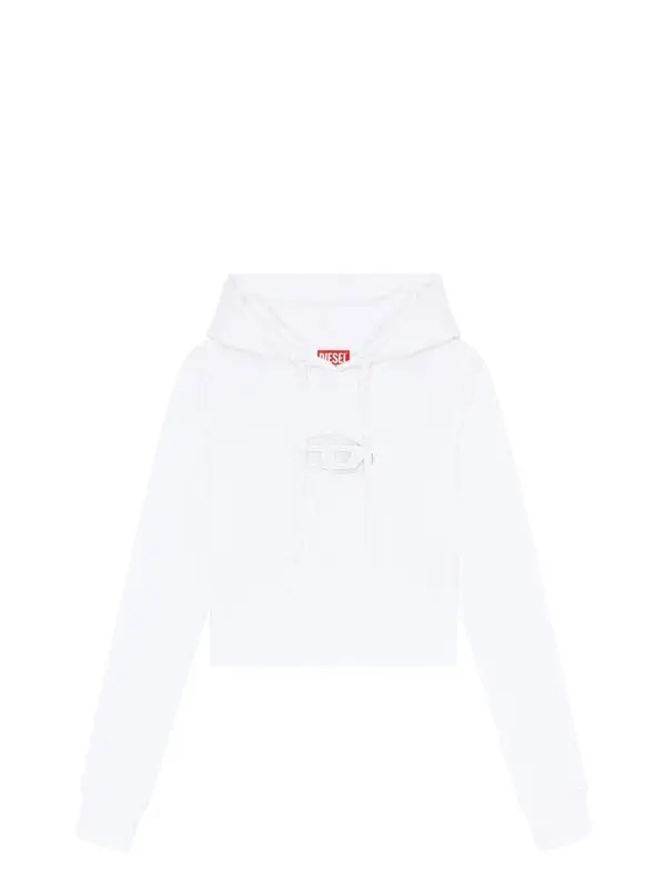 DIESEL® F-slimmy Logo-plaque Hoodie - White